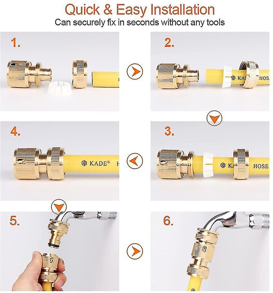Garden Hose Connector Set Of 4 Quick Connect Garden Hose Connector ...