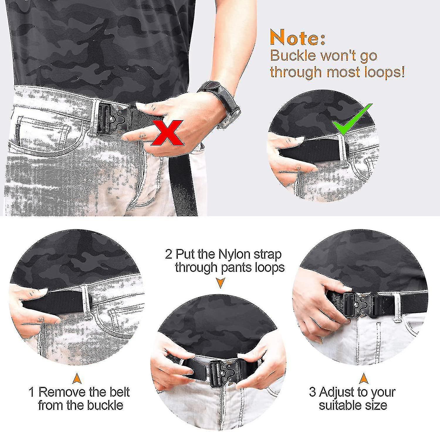 Starlight-men's Tactical Belt, Military Belt With Metal Quick Release ...