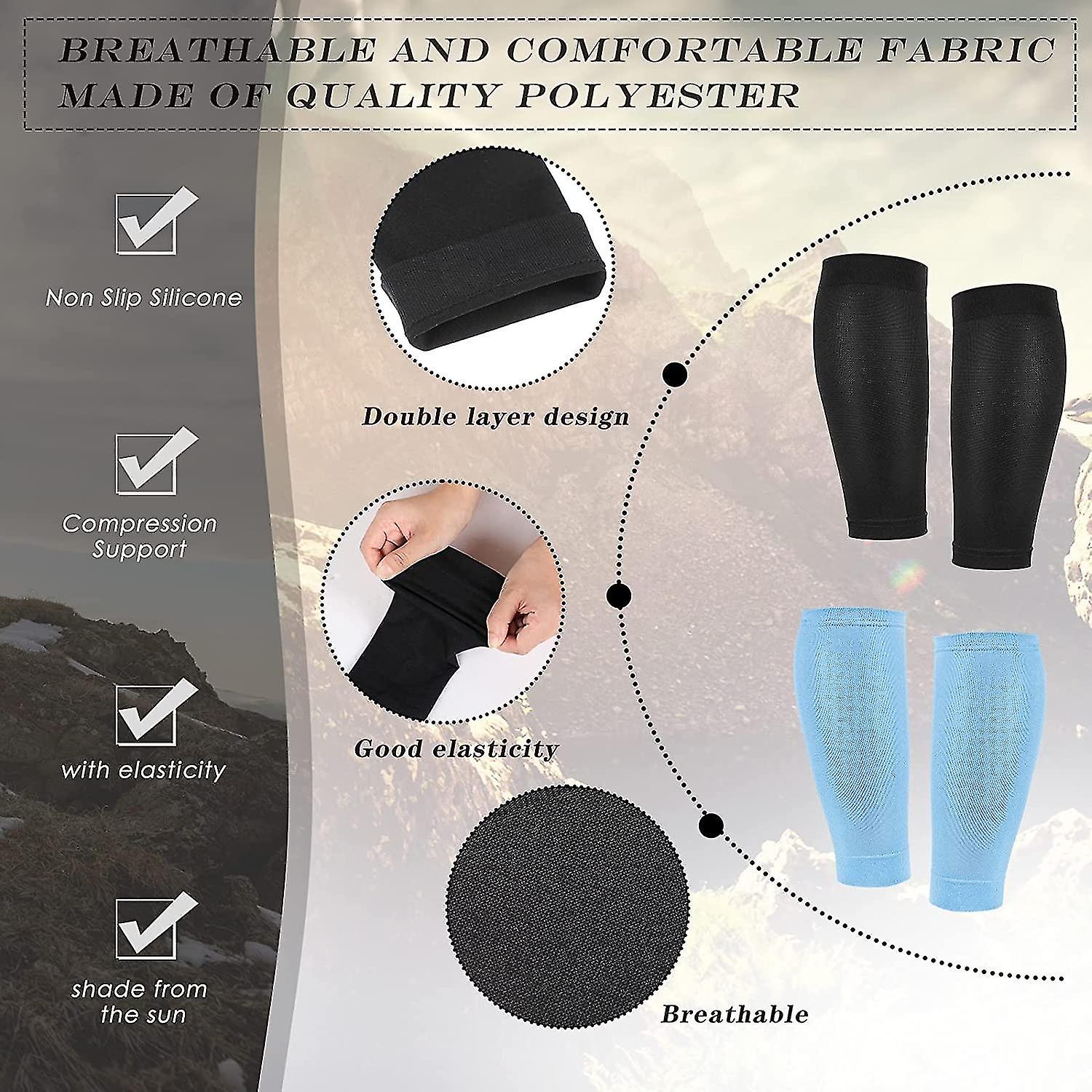 4 Pairs Kids Football Compression Leg Sleeves Non Slip Compression ...