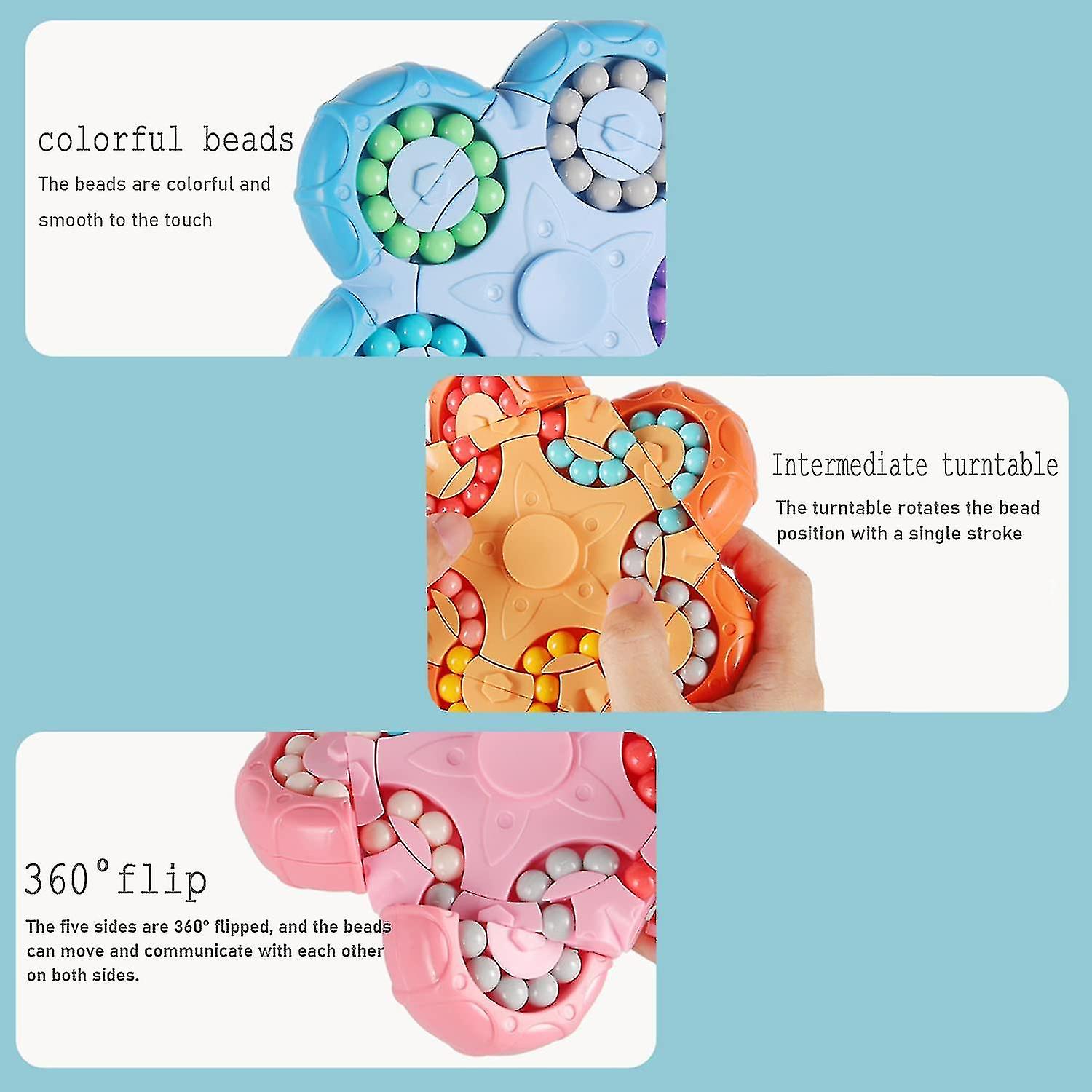 Magic Bean Rotating Cube,hand Spinner Jigsaw Puzzle Toy, Brain Training ...