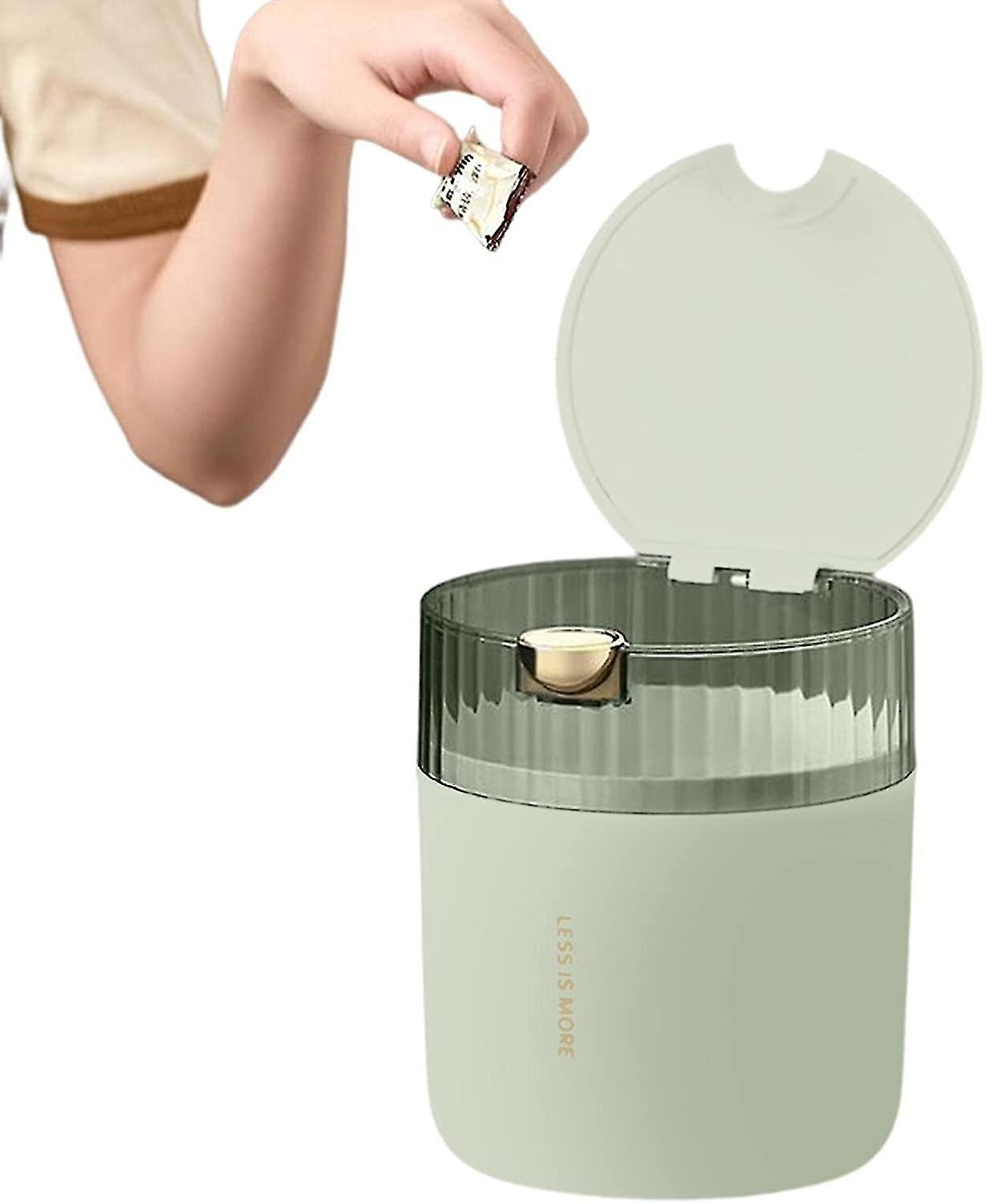 Tabletop Trash Can - Mini Desktop Trash Can With Lid Tiny Press Type ...