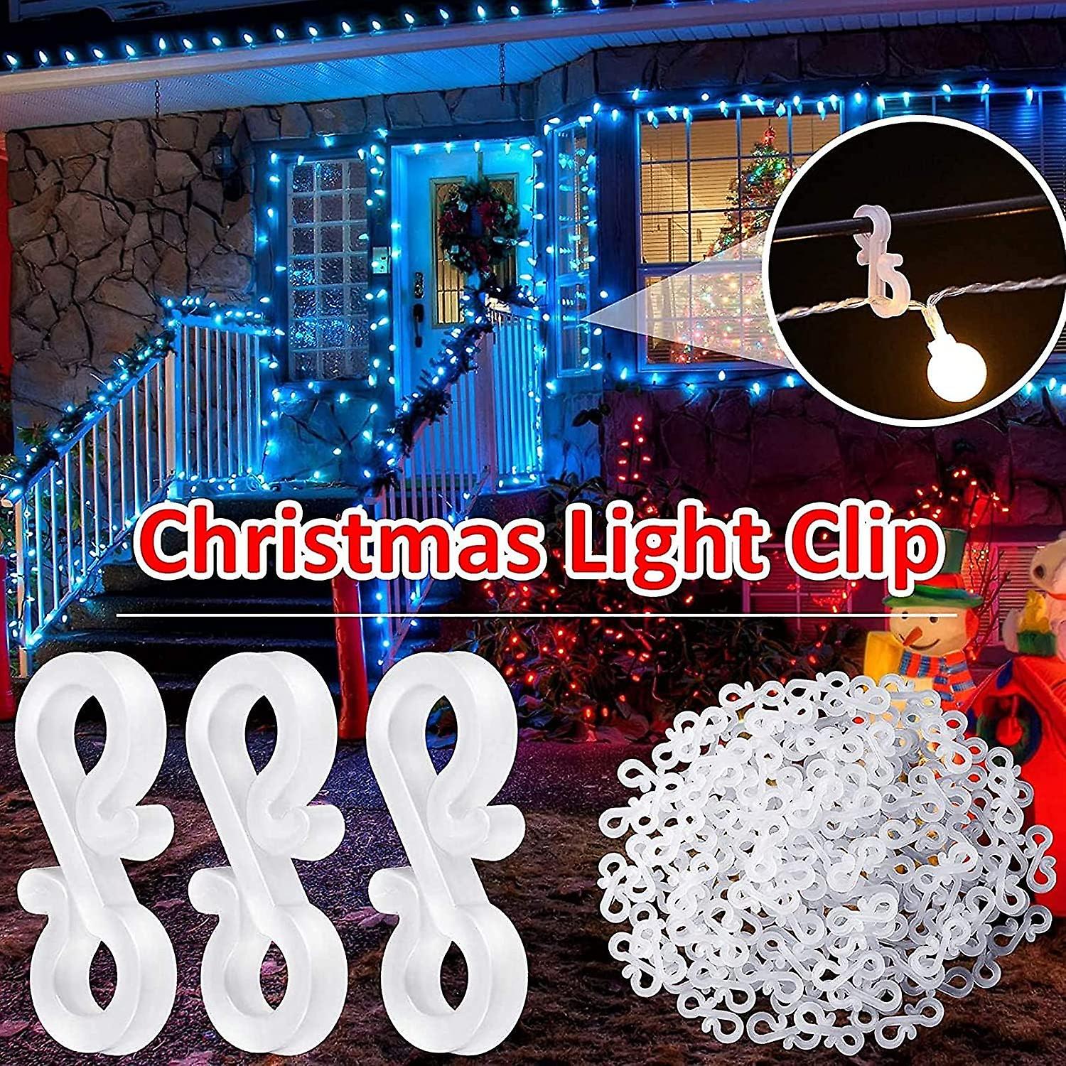 50 PCS Plastic Christmas Gutter Hook White Christmas Light Hooks Gutter ...
