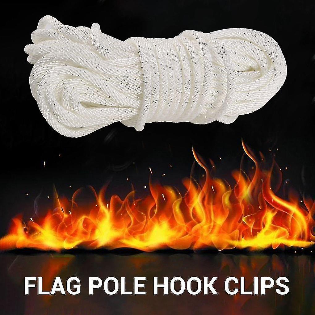 50 Feet x 1/4inch Flag Pole Halyard Rope - with 4 Pieces Flag Pole Hook ...