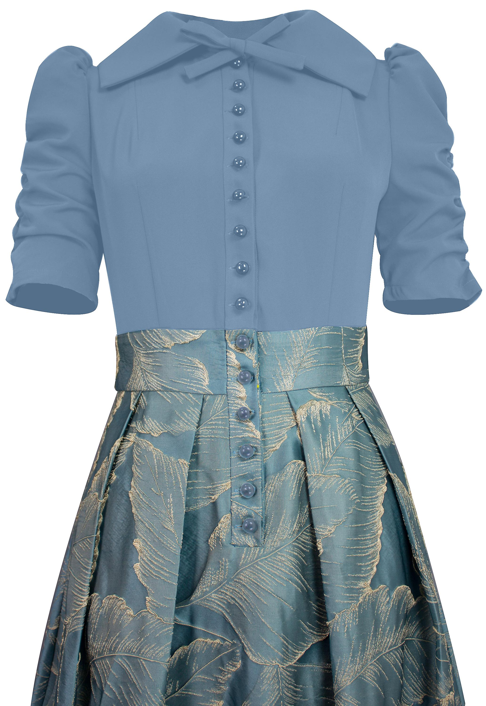 Chic Star Metallic Jacquard Combo Shirtdress In Blue | Fruugo UK