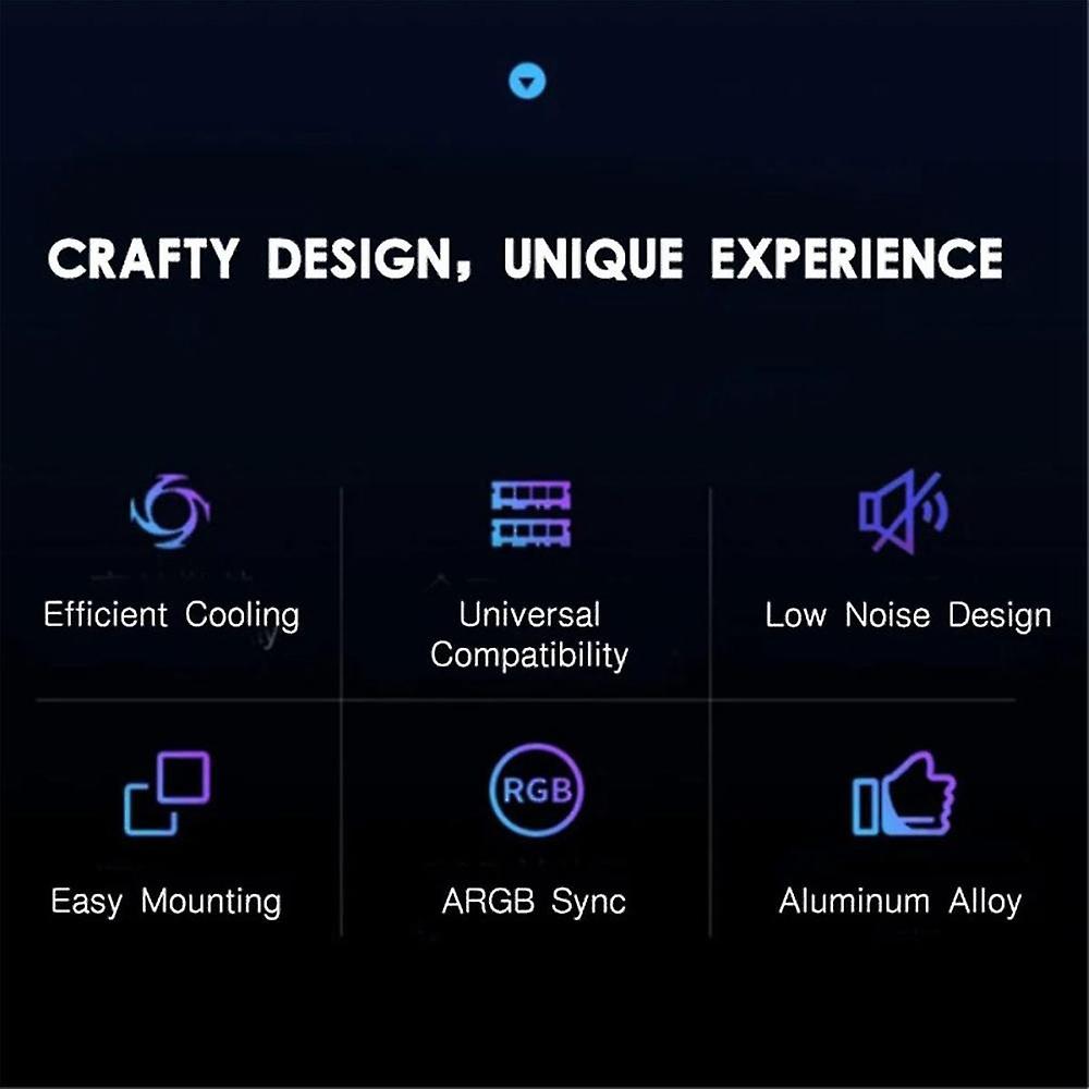 Computer Ram Memory Module Cooler Pc Ddr4 Ddr5 Overlock Dual Argb Sync Pwm Fans Aluminium Rgb