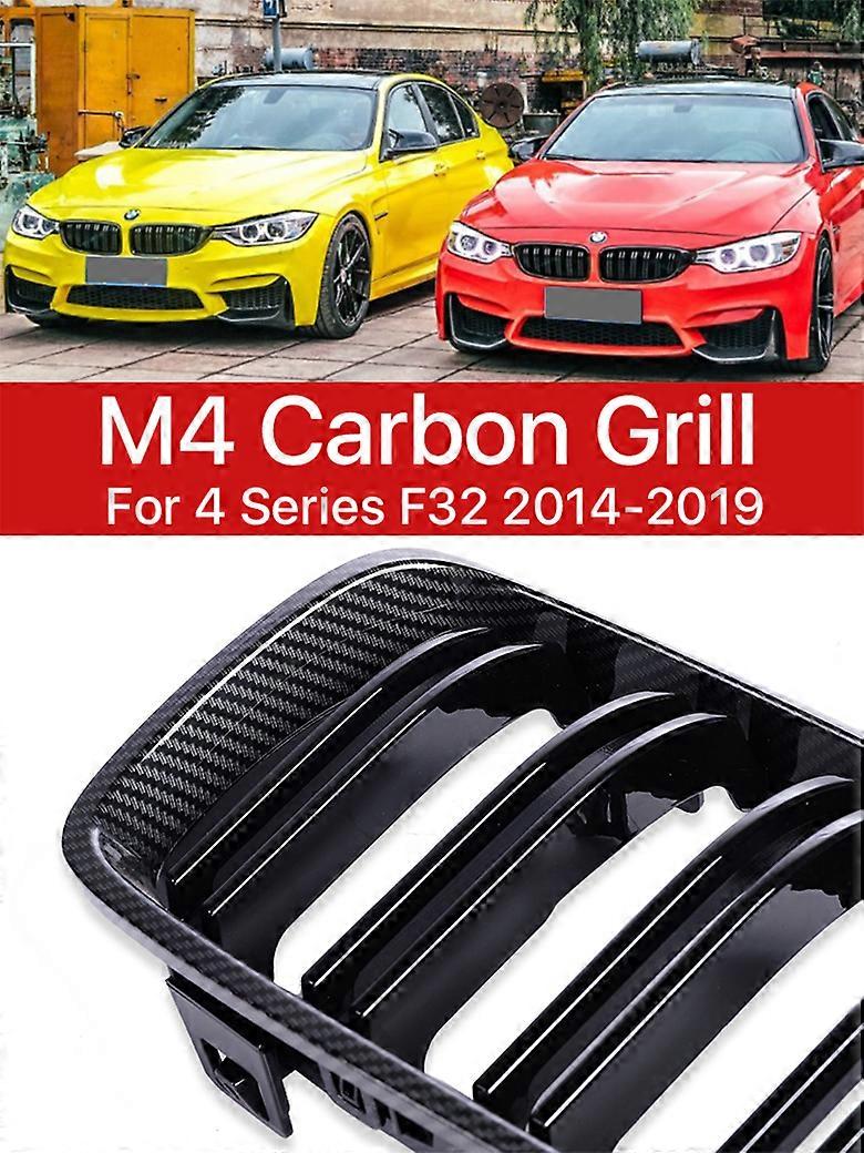 M4 M Performance Front Bumper Kidney Grill Carbon Fiber M Style Grilles ...