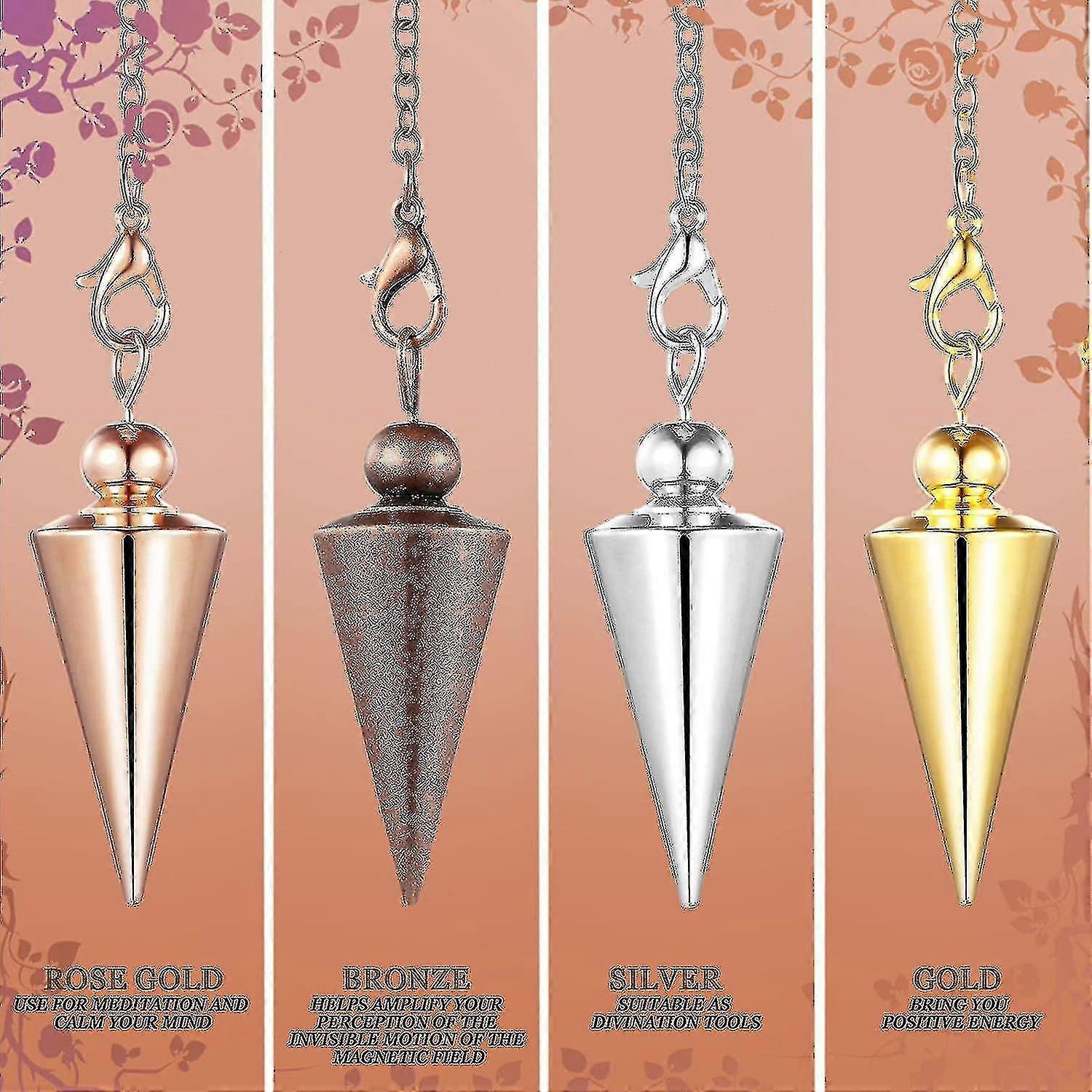 4 Pcs Copper Metal Pendulum Pendulum Pendulum Pendulum Meditation Set ...