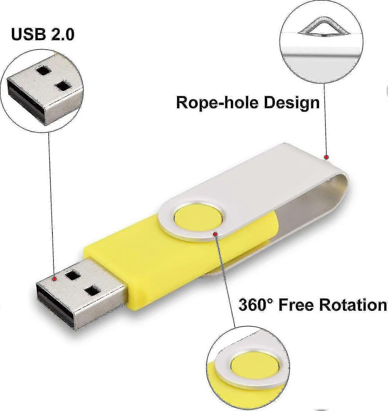 10 Pack Usb Flash Drives Usb 2.0 Thumb Drive Bulk Pack Swivel Memory ...