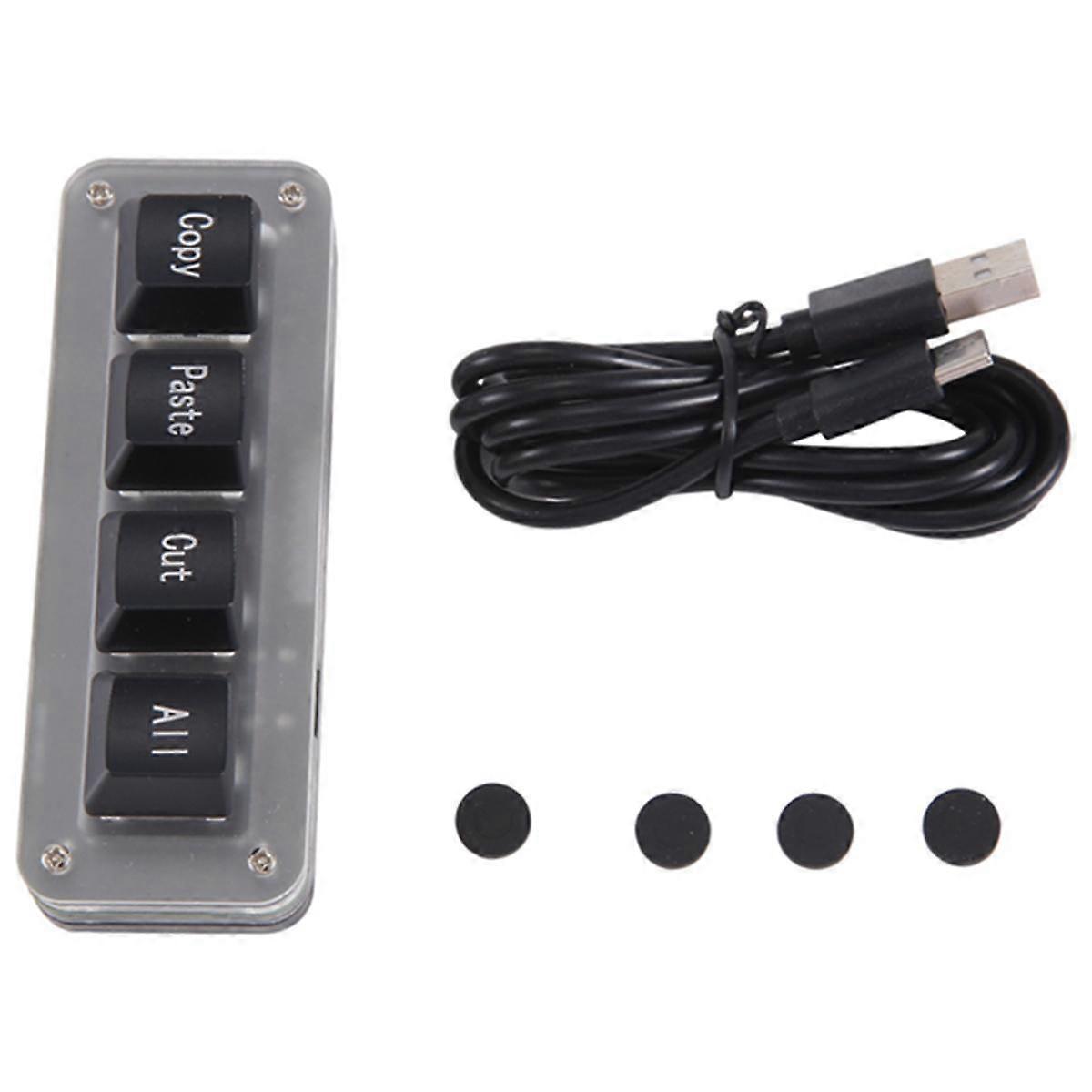 Mini 4-Key Select Copy Paste Cut All Macro Pad Shortcut One Handed ...