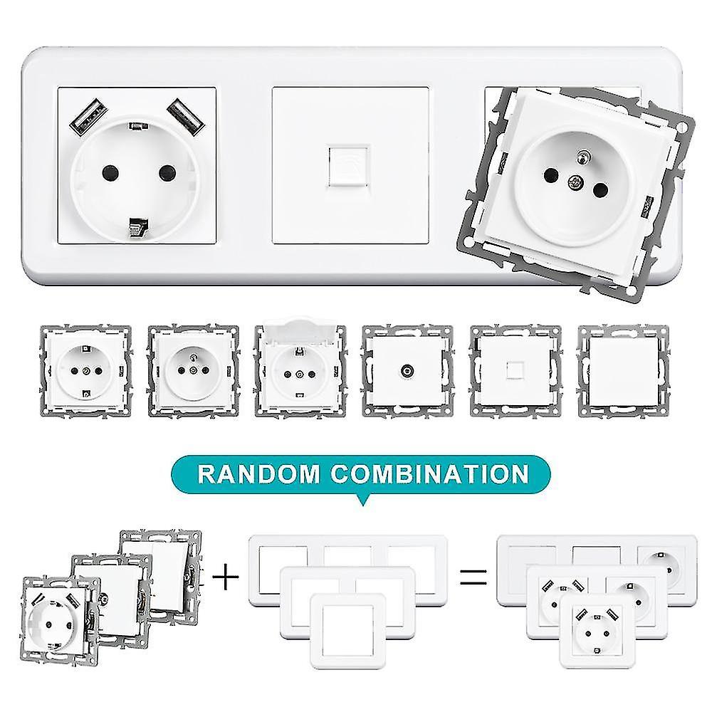 Power outlets sockets 2 frame blank panel without installing iron plate ...