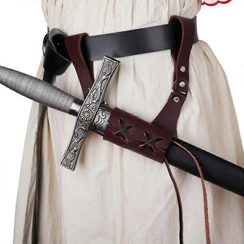Leather Belt Sword Katana Sheath Holster Medieval Men Larp Weapon Armor ...