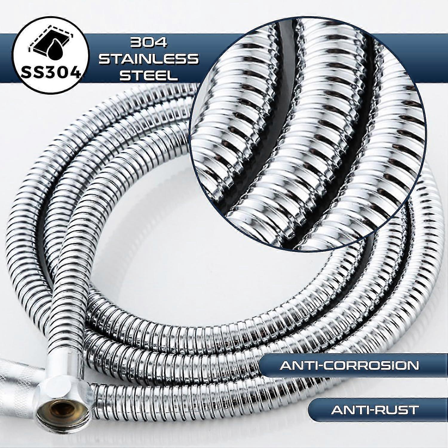 Shower Hose 250 Cm Stainless Steel Flexible Universal Anti-torsion ...