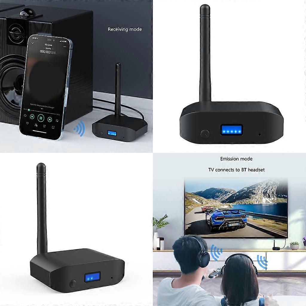 Wireless Transfer Transmitter Receiver Adapter Low Latency, for TV/Car/PC/Home Theater Stable ...