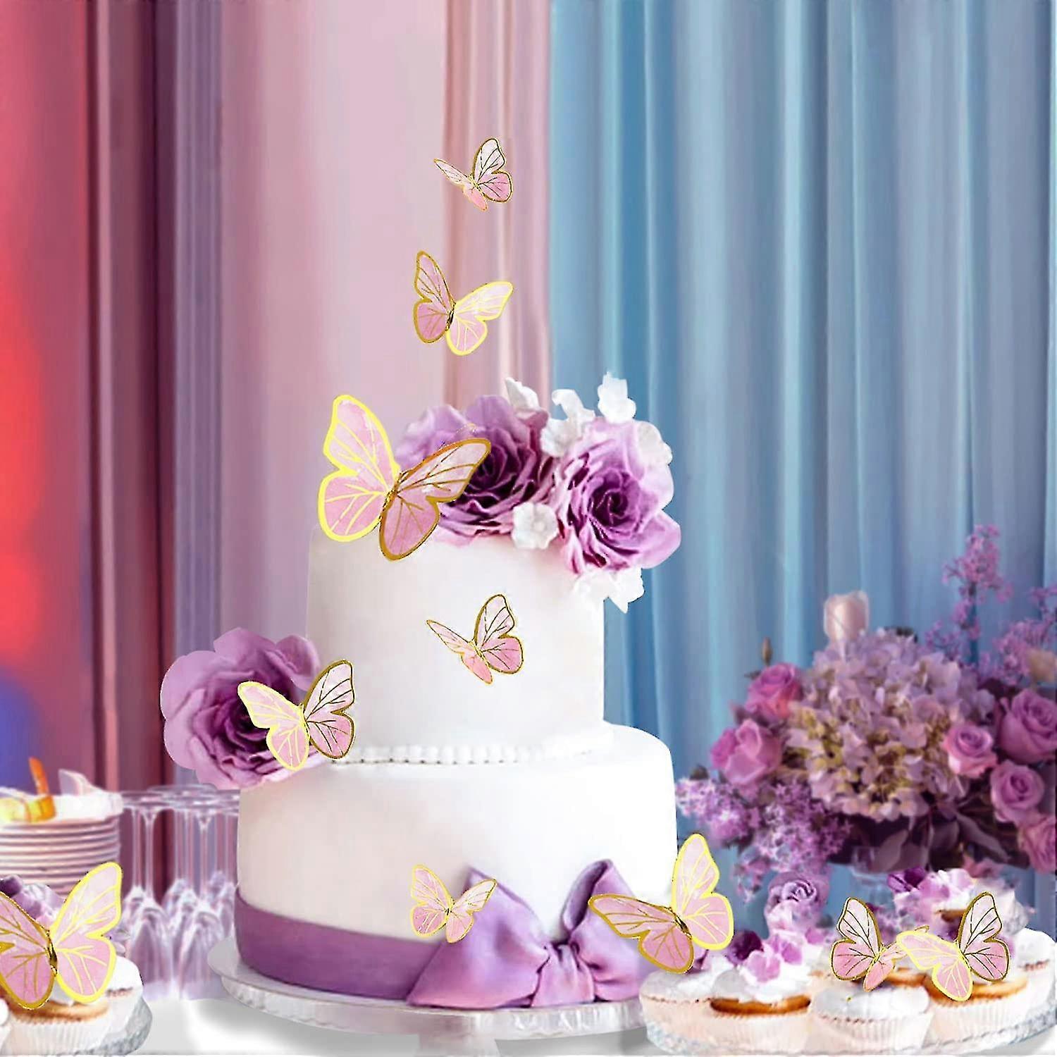 Pack Of 30 Butterfly Cake Toppers 3d Butterfly Cake Topper Mix ...