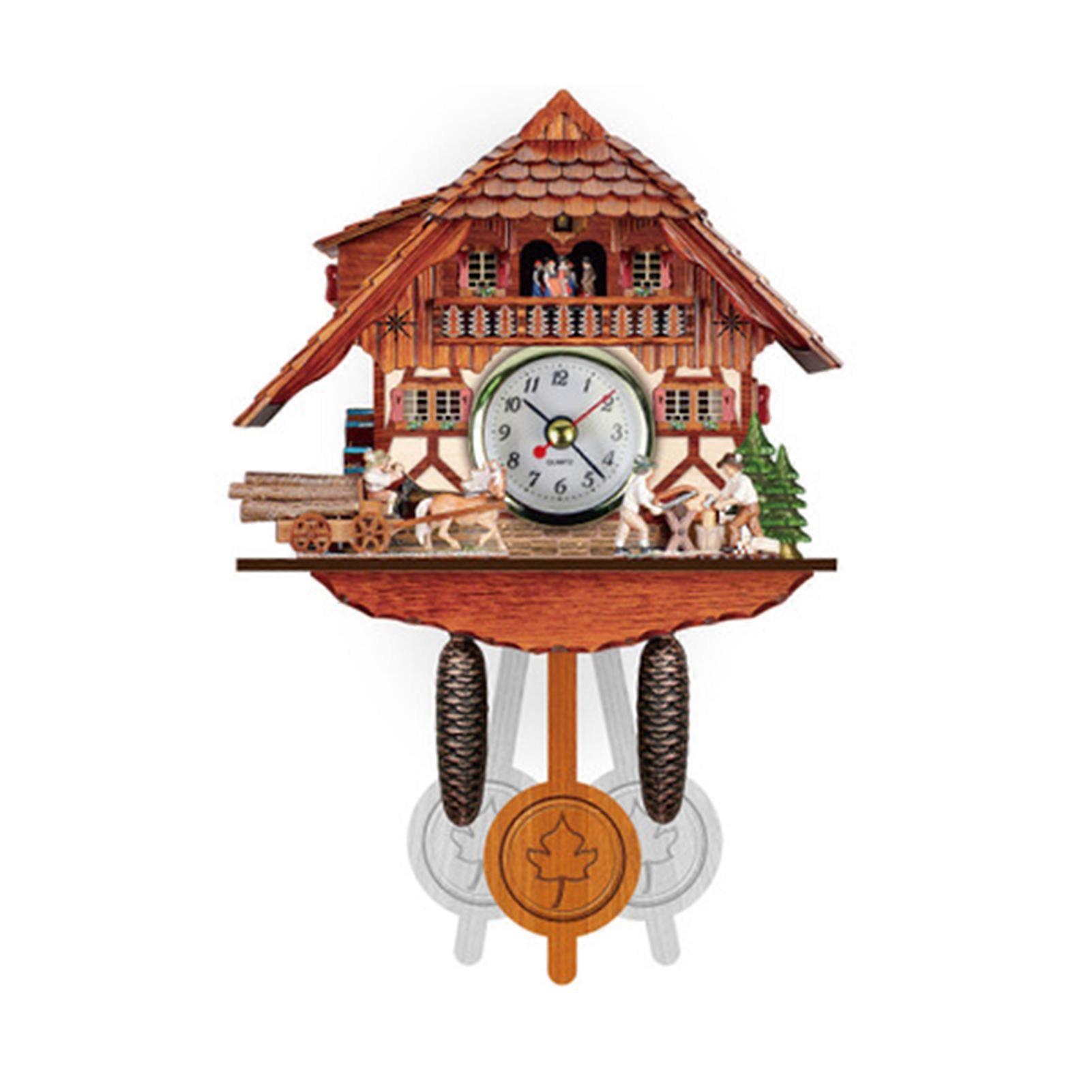 Cuckoo Clock Wall Clock Handicraft Vintage Wooden Cuckoo Tree House ...