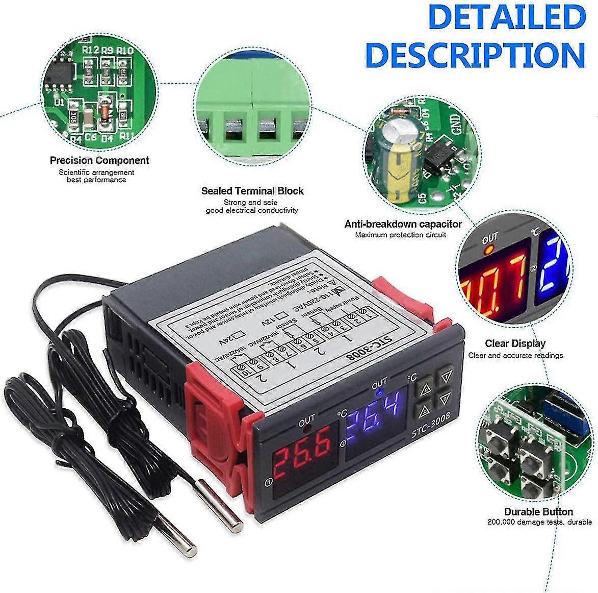 Dual Probe Intelligent Digital Temperature Controller For Computer ...