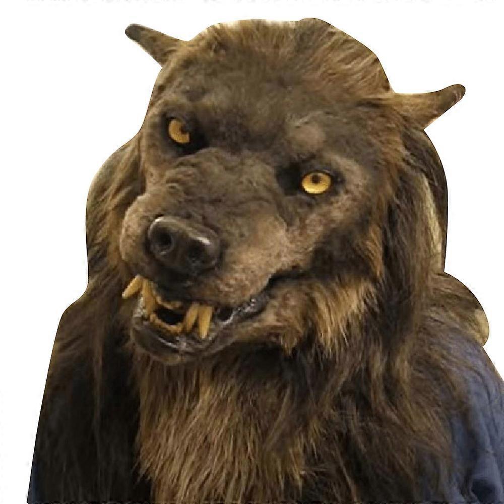 Wolf Mask Wolfman Latex Mask Werewolf Headwear Costume Mask Halloween ...