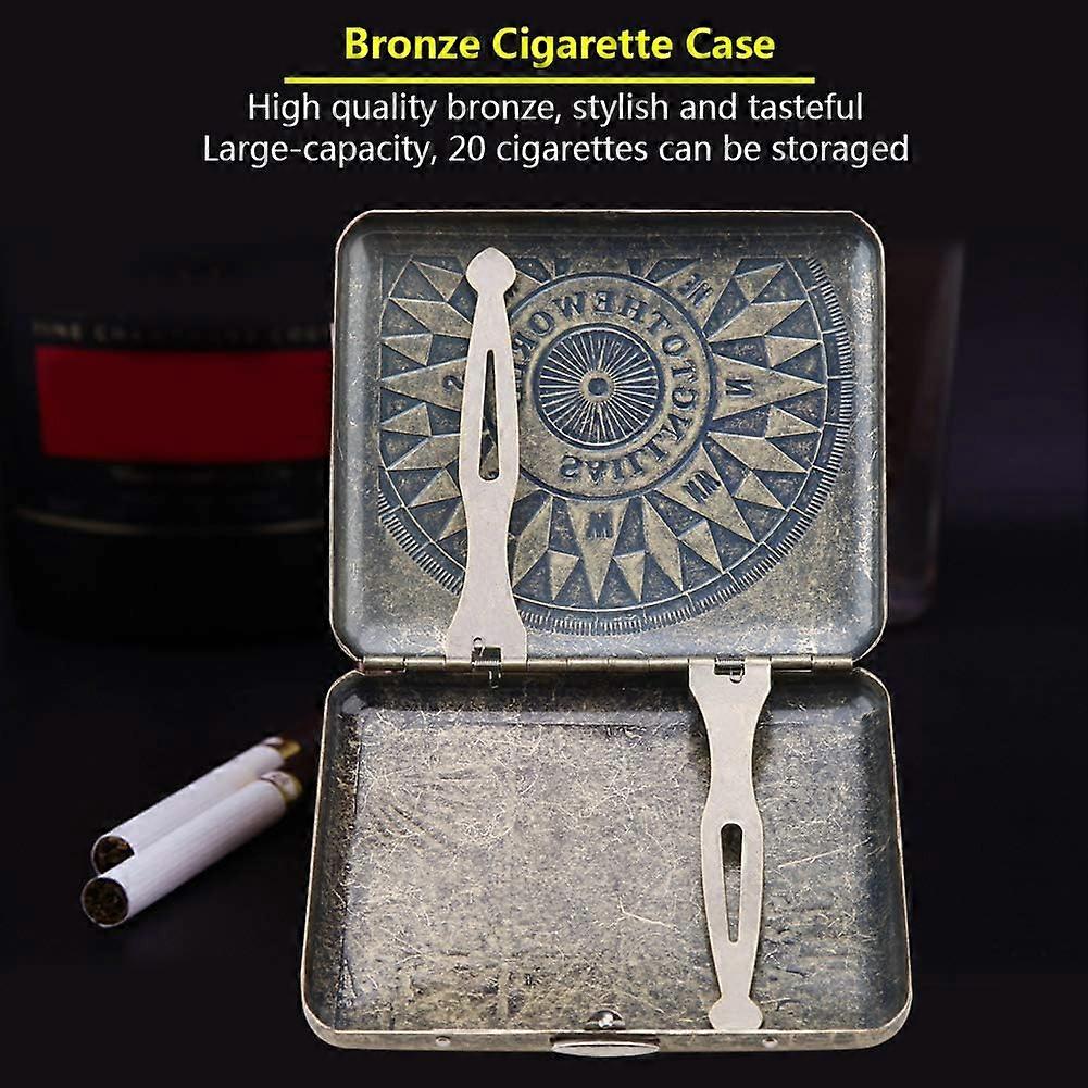 Metal Cigarette Case King Size, Retro Bronze Cigarette Case 100mm for ...