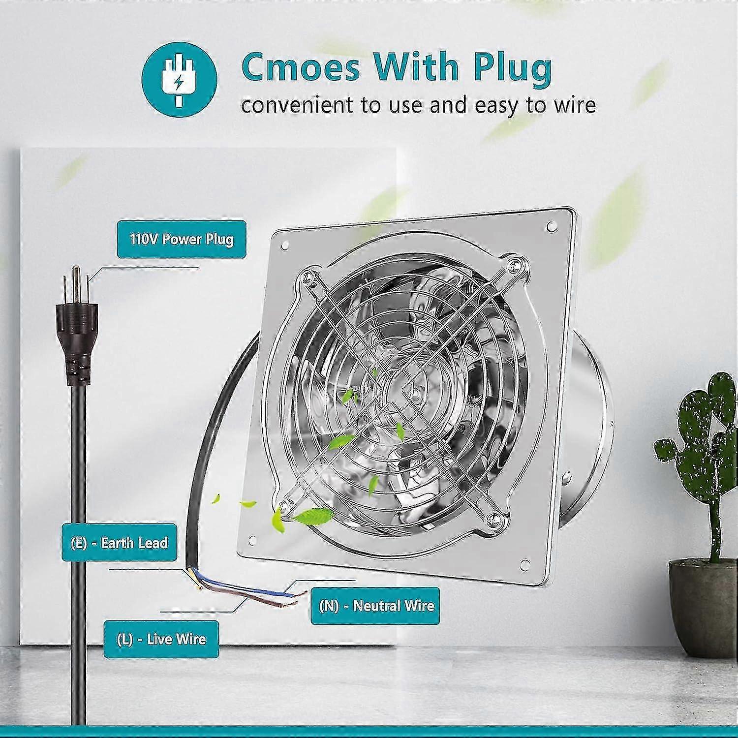 Hg Power 6 Inch Kitchen Exhaust Fan, Powerful Bathroom Fan With Damper ...