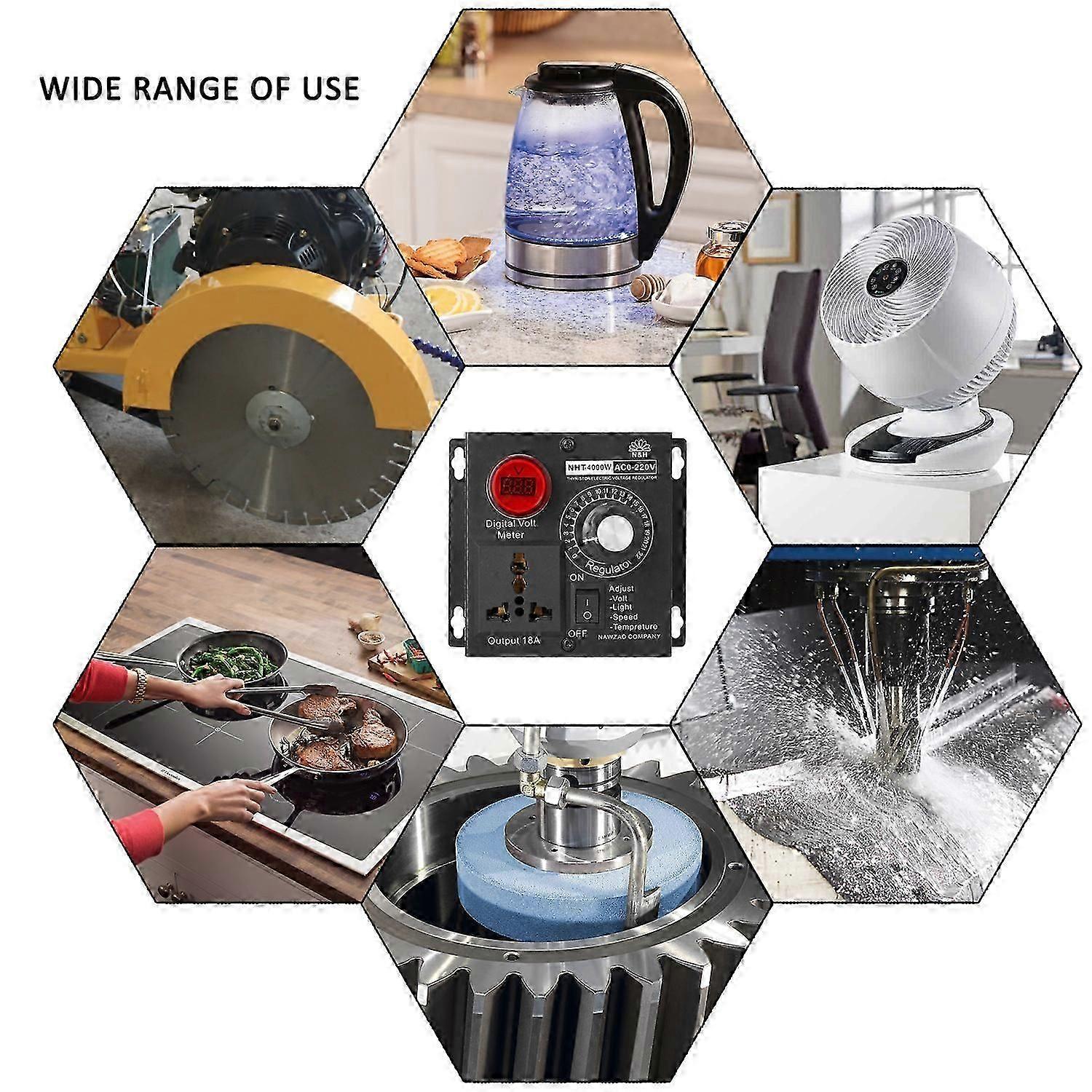 AC 220V 4000W Compact Variable Voltage Controller Portable Speed ...