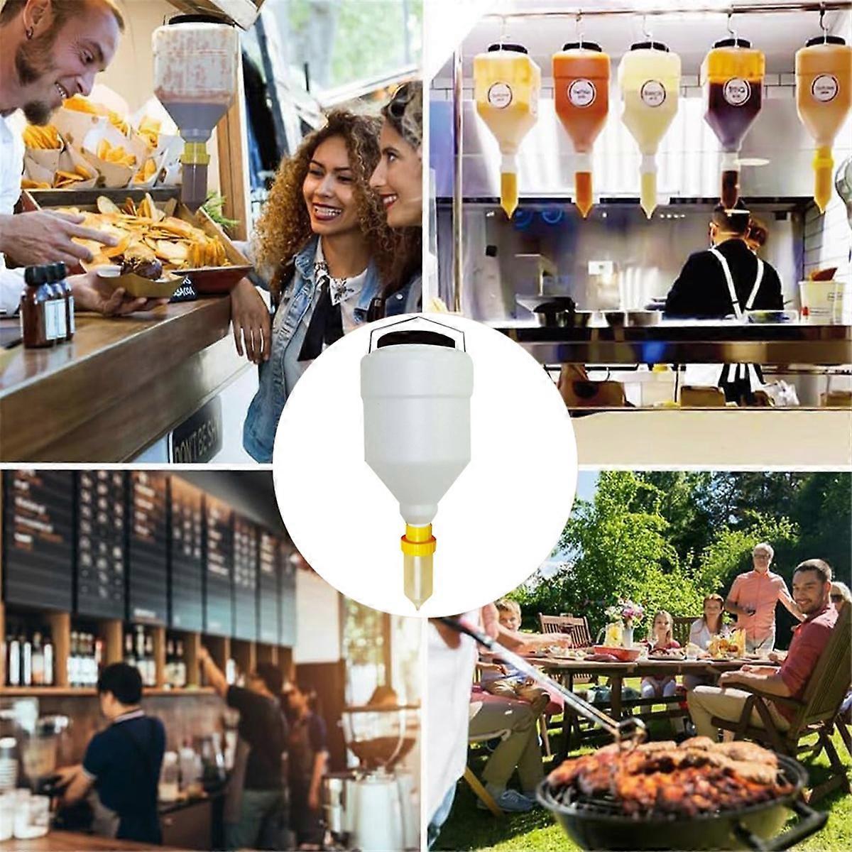 3.5L Sauce Squeeze Bottle Hanging Sauce Dispenser Squeeze Bottle ...