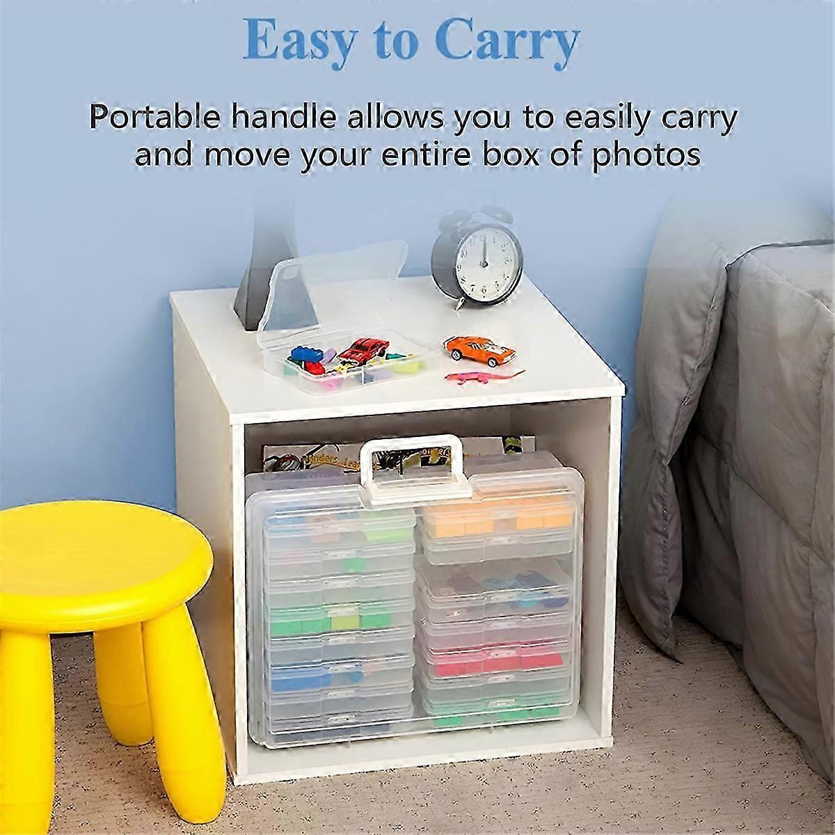 Portable Photo Storage Boxes,with 16 Interior Compartments,Capacity Up ...