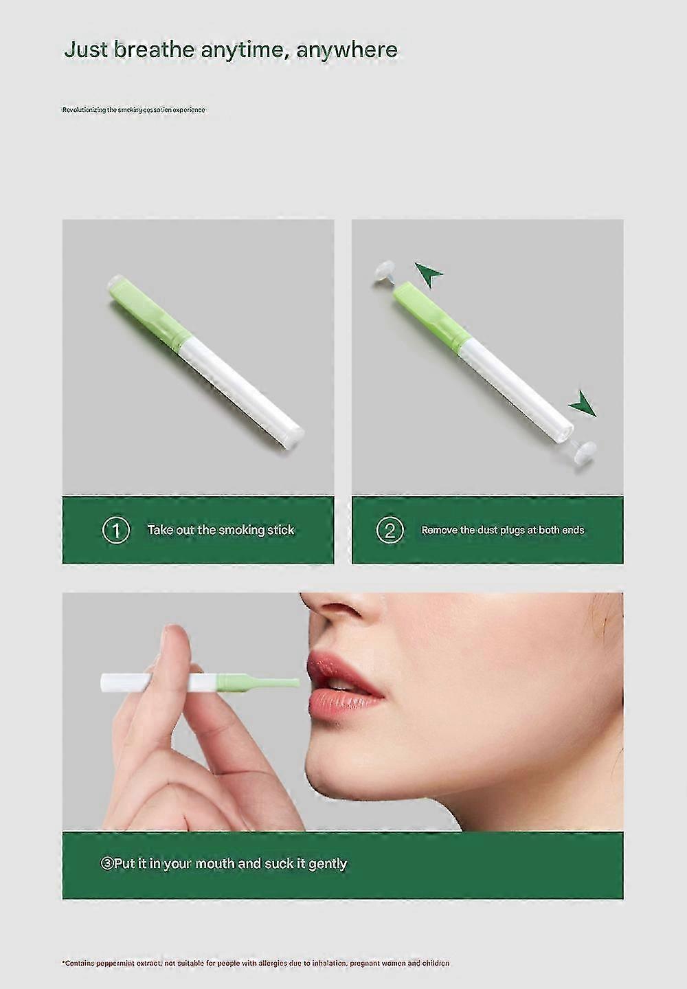 2/ 20pcs Quit Smoking Air Inhaler, Stop Smoking Behavioral Support Mint ...