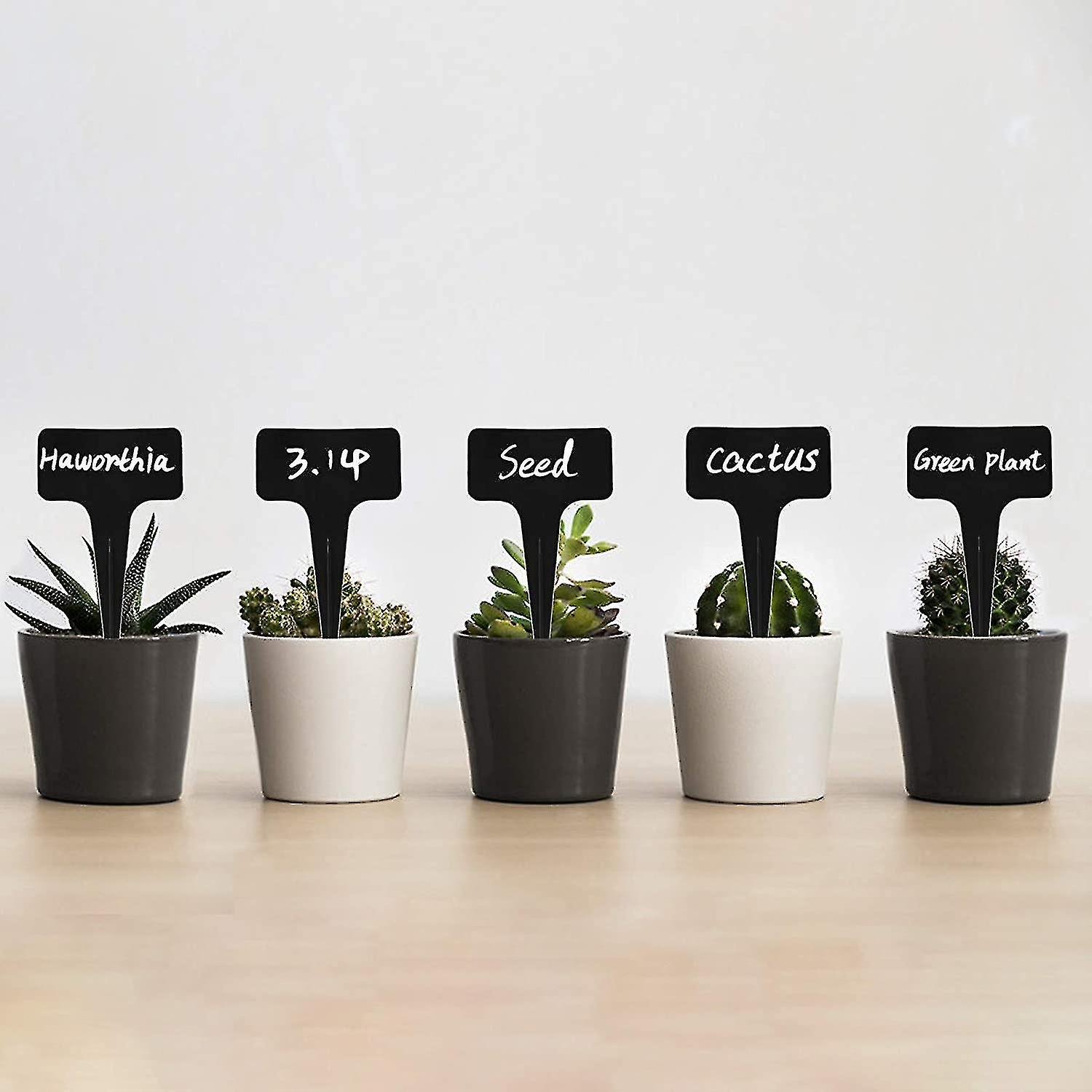 100pcs Plastic Plant Markers Labels T-type Label Tags Plant Sign Garden ...