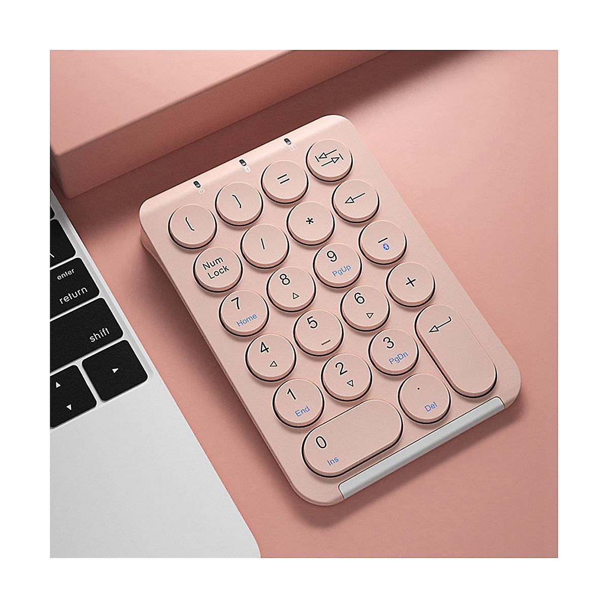 Wireless Number Pad Bluetooth Numeric Keypad Round Keycaps Numpad 22 Keys Rechargeable Number ...