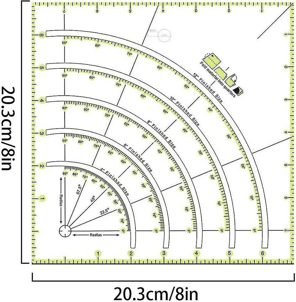 Acrylic Quilting Ruler 8 Inch Curved Fan Quilt Ruler Diy Patchwork ...
