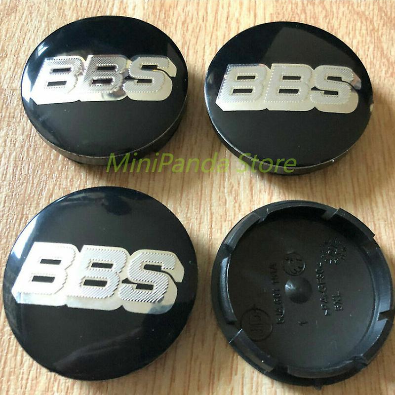 4 Pcs Bbs Wheel Centre Cap Alloy Hub Center Caps 56mm Black/silver ...