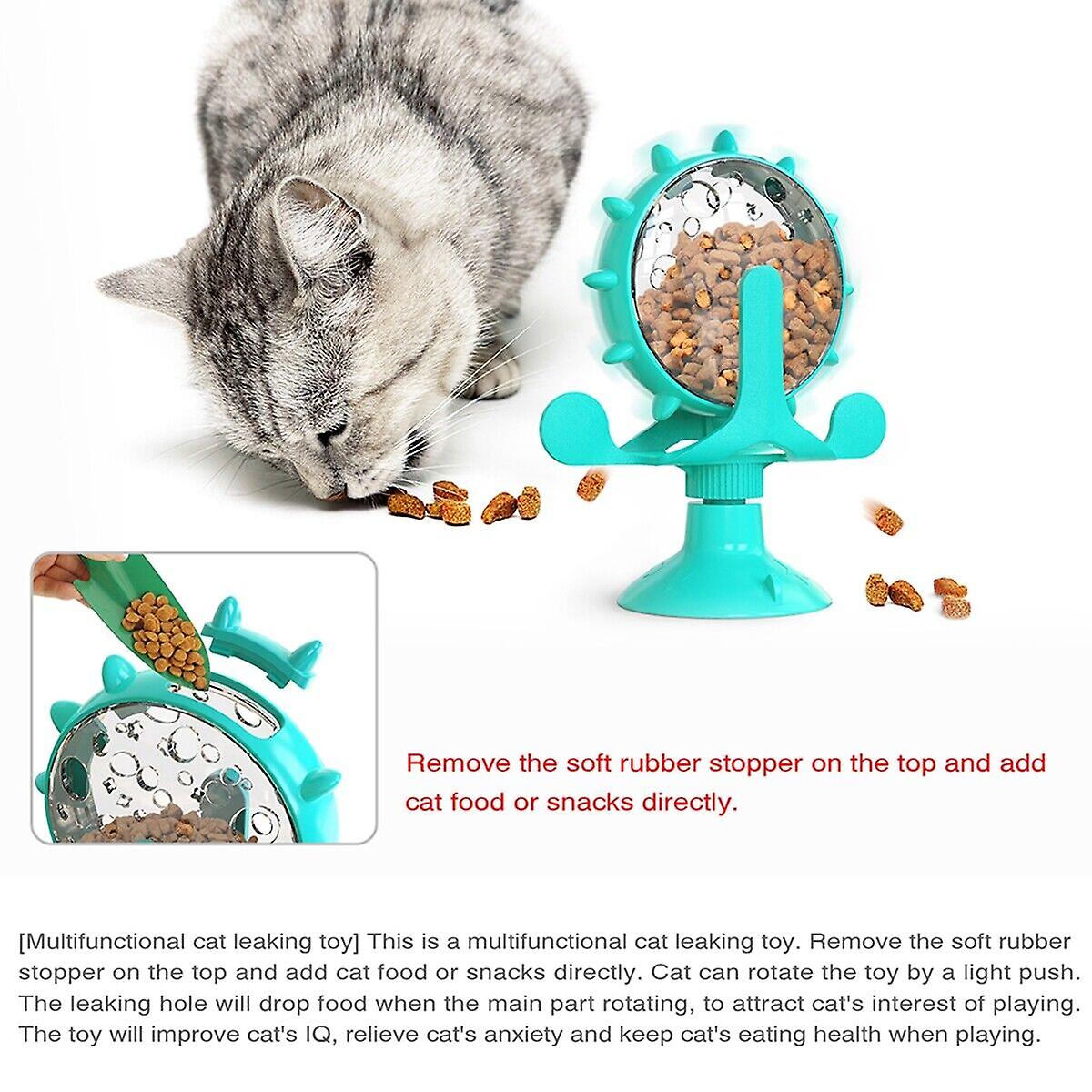 Cat Treat Dispenser Toy Windmill Cat Treat Puzzle Suction Cup Cat Treat ...