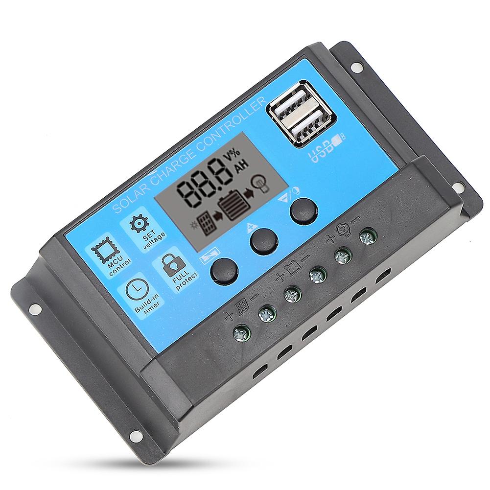 30A Solar Charge Controller with LCD Display, Dual USB Ports and PWM ...