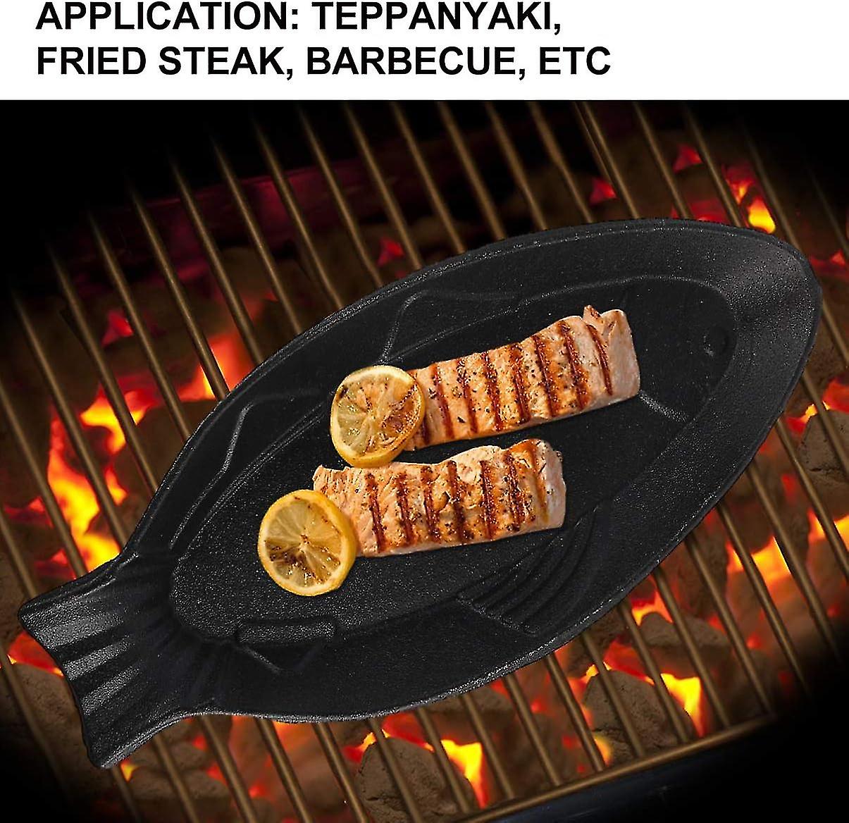 Steak Plate Fish Shaped Pan Steak Frying Pan Durable Fryer Portable BBQ ...