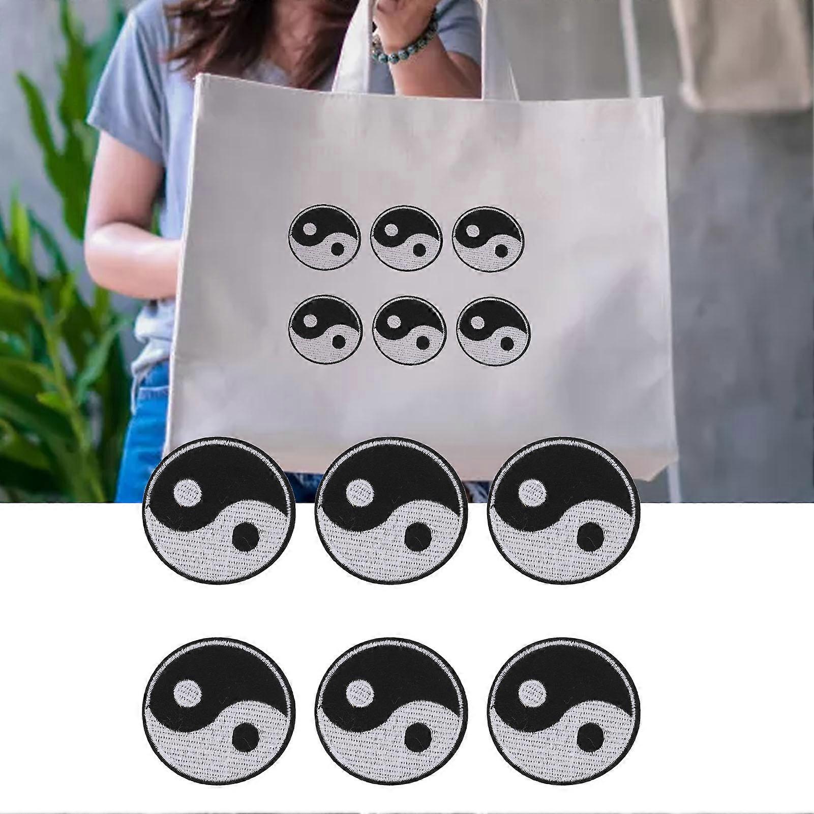 6pcs Yin Yang Patch Tai Chi Pattern Diy Clothing Patches Individuation ...
