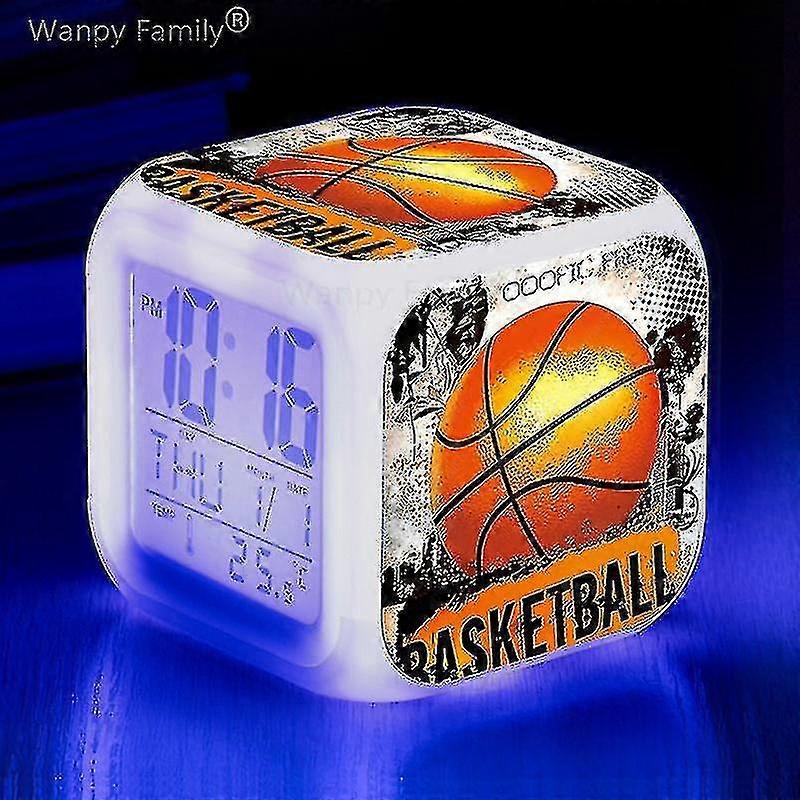 Basketball Alarm Clock 7color Change Multifunction Noctilucence ...