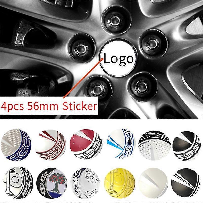 4pcs/set 56mm Car Wheel Center Emblem Sticker Hub Decal for Mercedes ...