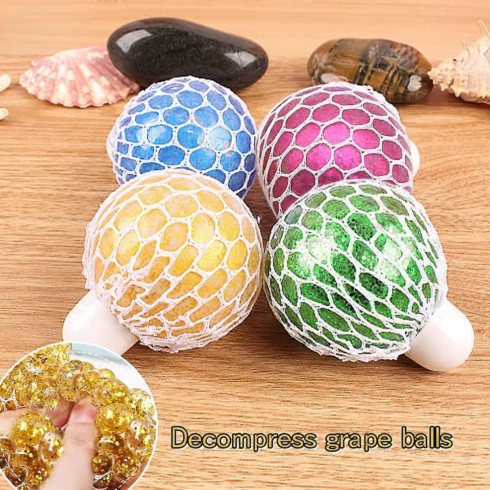 Squeeze Ball with Net, Pack of 4 Squishy Mesh Ball, Squeeze Ball in Net ...