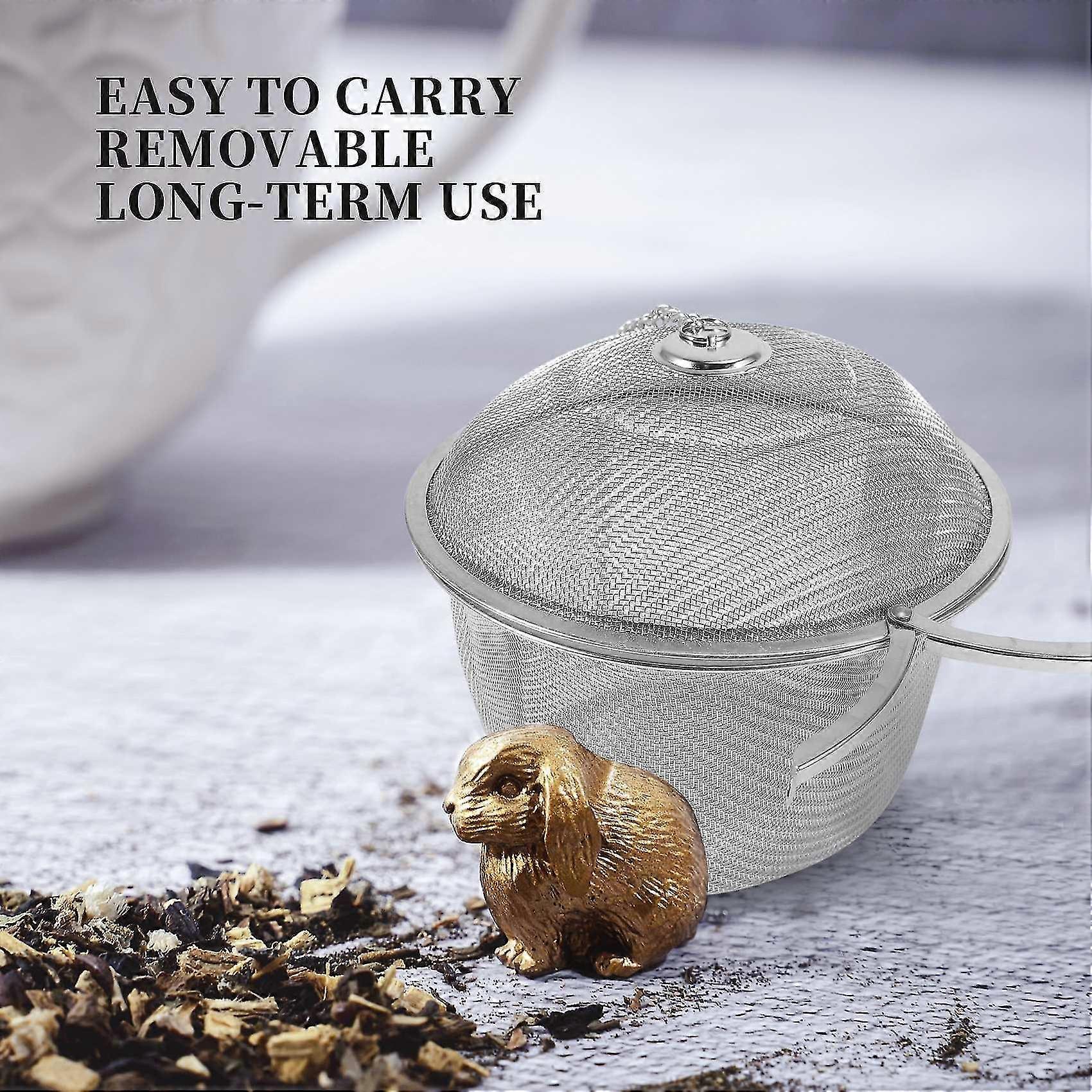 Extra Stainless Steel Twist Lock Mesh Tea Ball Tea Infuser With Chain ...