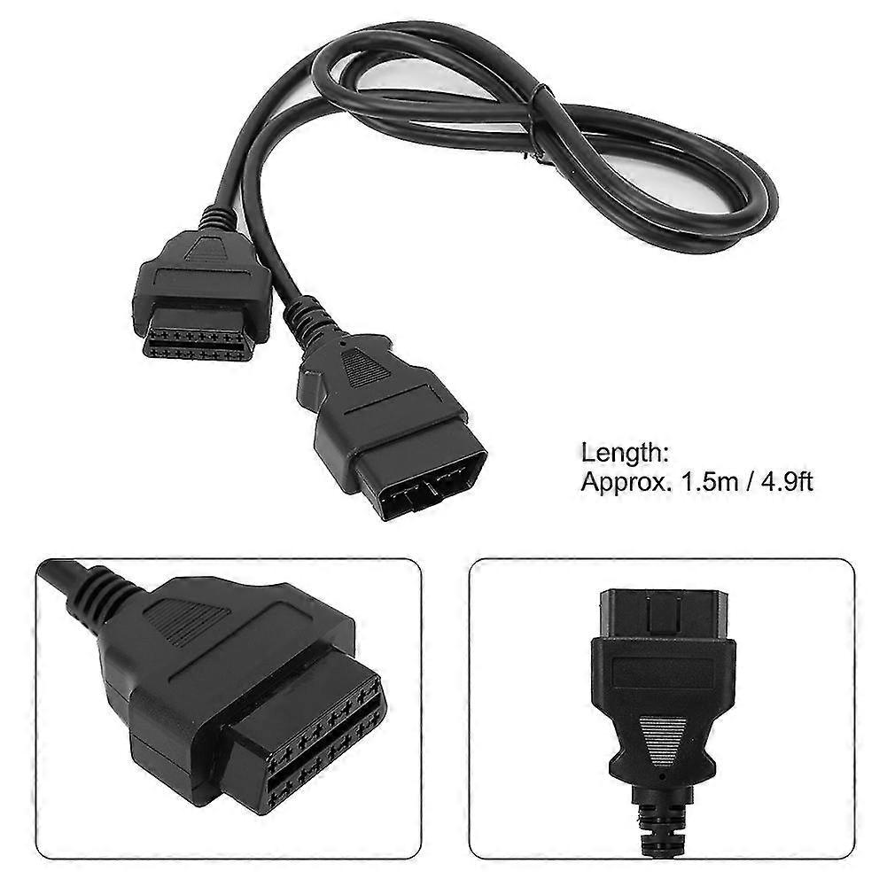 16Pin OBD Extension Cable 1.5m Male to Female Adapter for Car ...