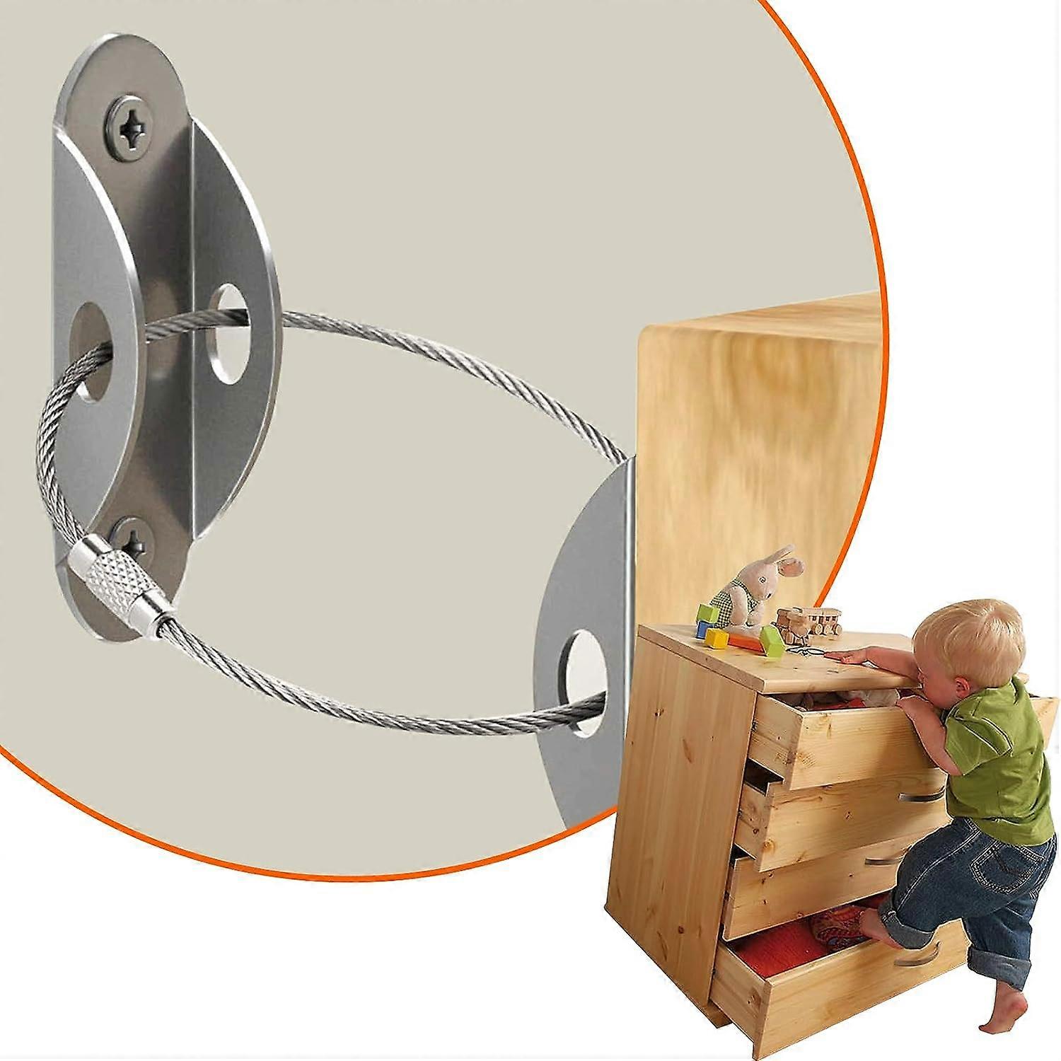 Anti Tip Furniture Anchors for Baby Proofing, Metal Furniture Wall ...