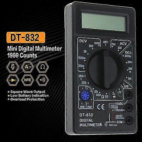 1999 Dt-832 Digital Multimeter Counts Ac/dc Amps Volt Ohm Tester ...