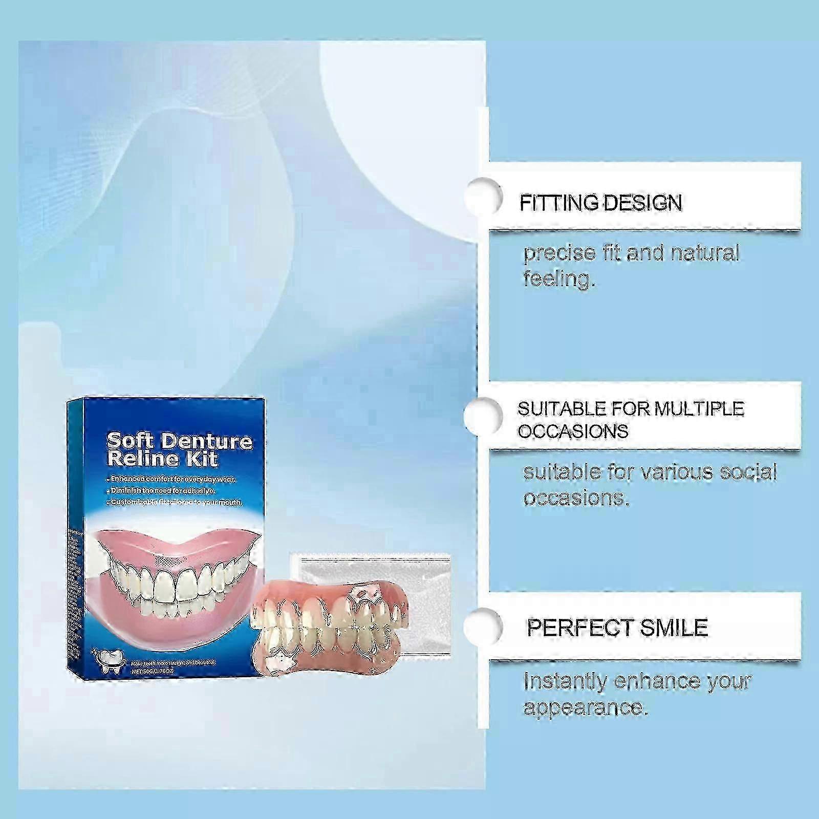 Perfect Fit Denture Silicone Reline Kit Soft Denture Reline For Men And ...