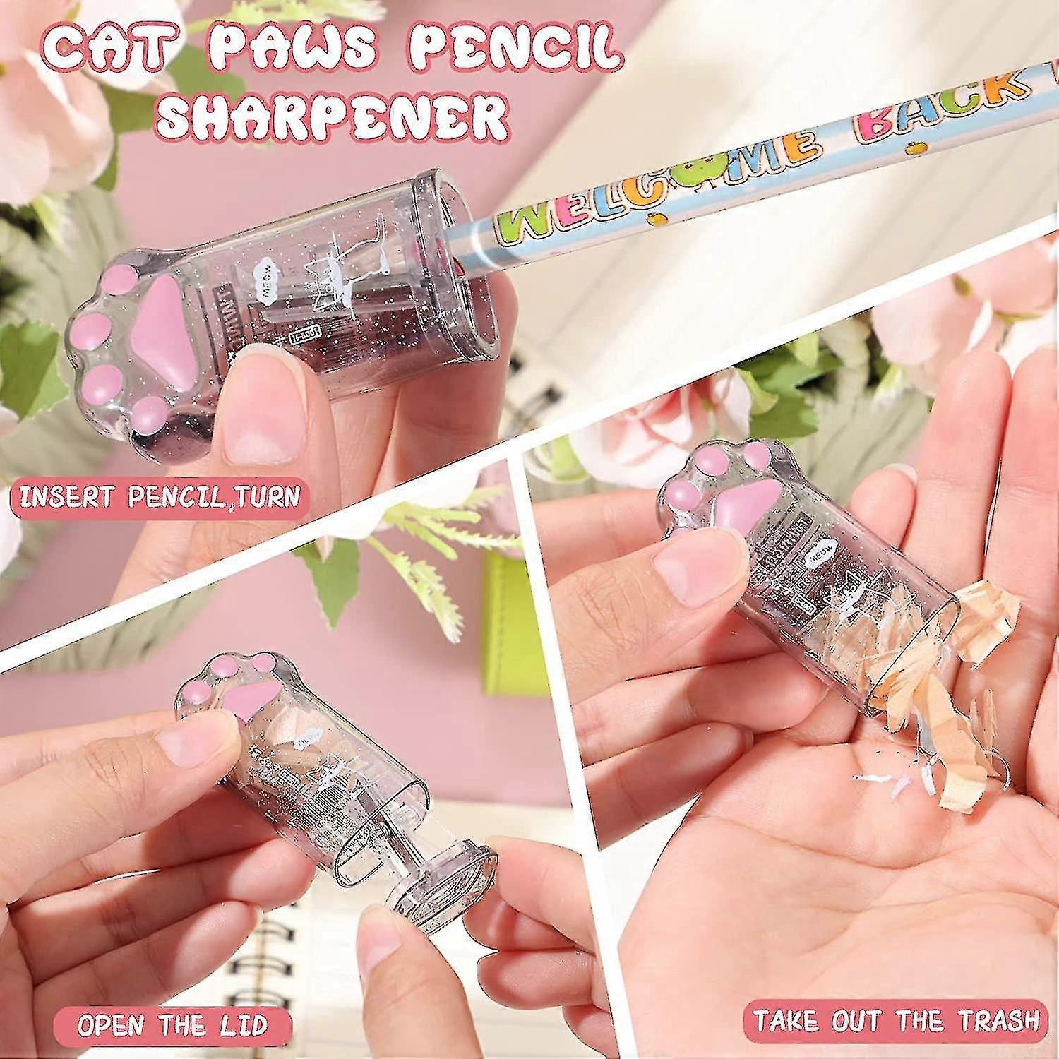 4 Pcs Cute Paw Pencil Ener And Paw Sd Retractable Eraser I Pencil Ener ...