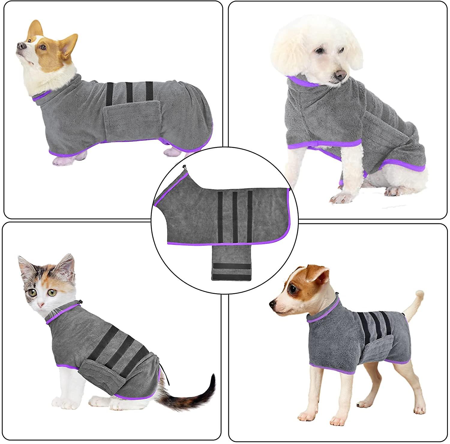 Microfiber Dog Bathrobe, Super Absorbent Dog Bathrobe, For Cats And ...