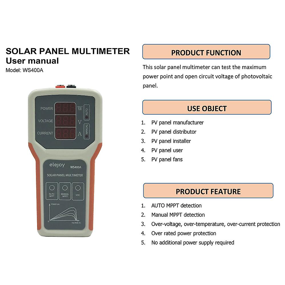 Ws400a Photovoltaic Panel Power Supplys Multimeter Solar Panel Mppt ...
