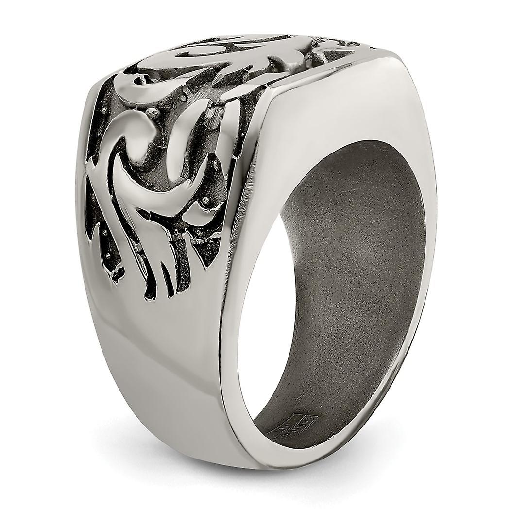 16.00mm Titanium Polished Casted Design Signet Ring-Ring for Women ...