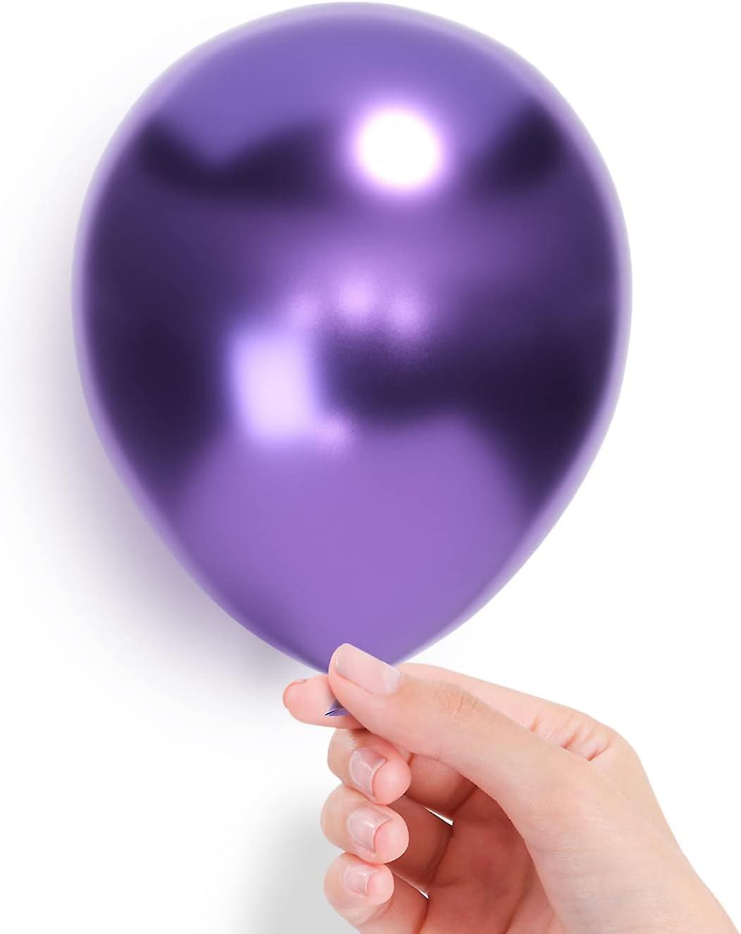 Purple Metallic Balloons 5 Inch 50 Pcs Chrome Balloons Purple Latex ...