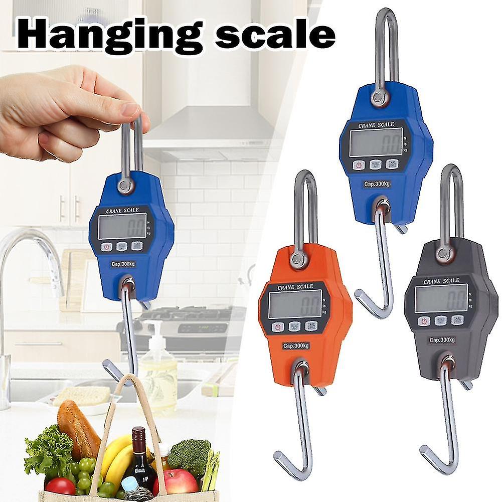 Crane Scale 300kg/660lbs Industrial Hook Hanging Weight Digital Lcd Dis ...