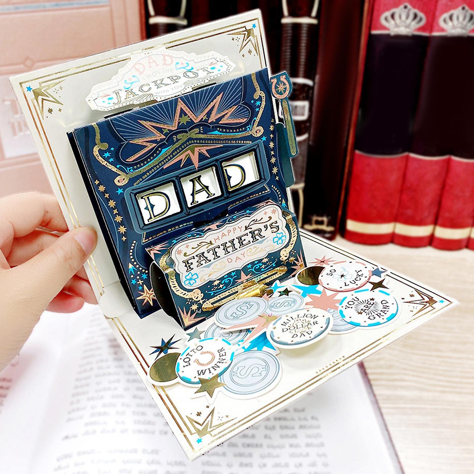 3D FatherS Day Card Father's Day Greeting Card from Wife Daughter Son ...